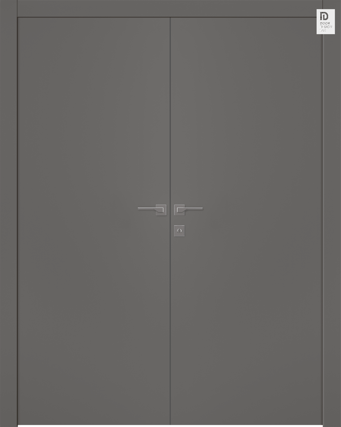 Optima Gray Matte Modern Interior Double Swing Doors for $798.00 | Door ...