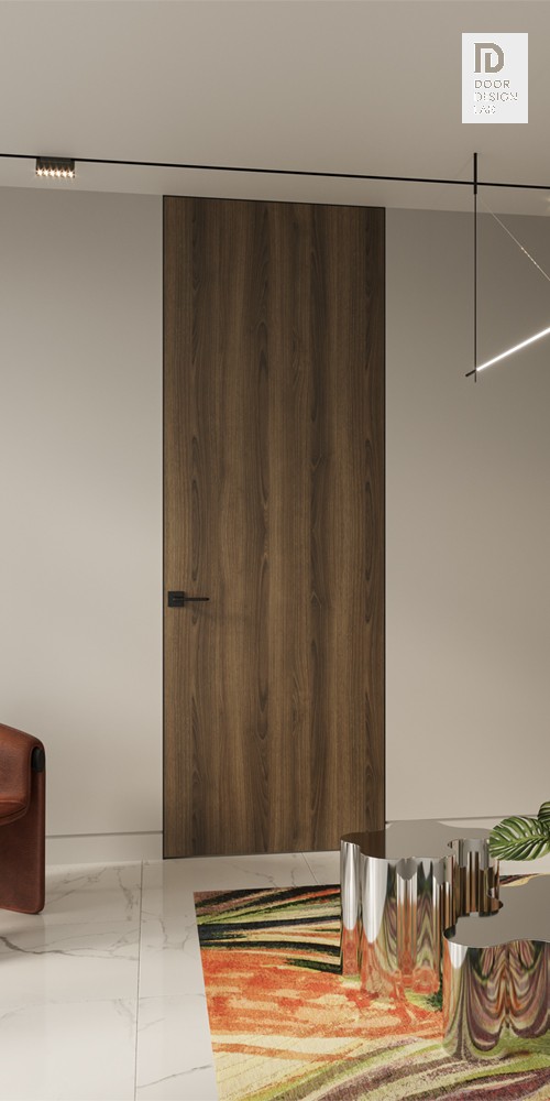 Modern interior door Optima Pecan Nutwood Frameless for $339.00 | Door ...