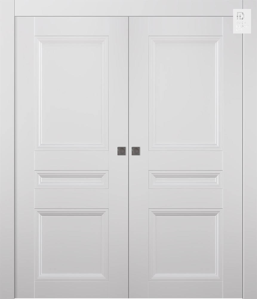 Oxford Duo 07 2R Snow White Modern Interior Double Pocket Doors for ...