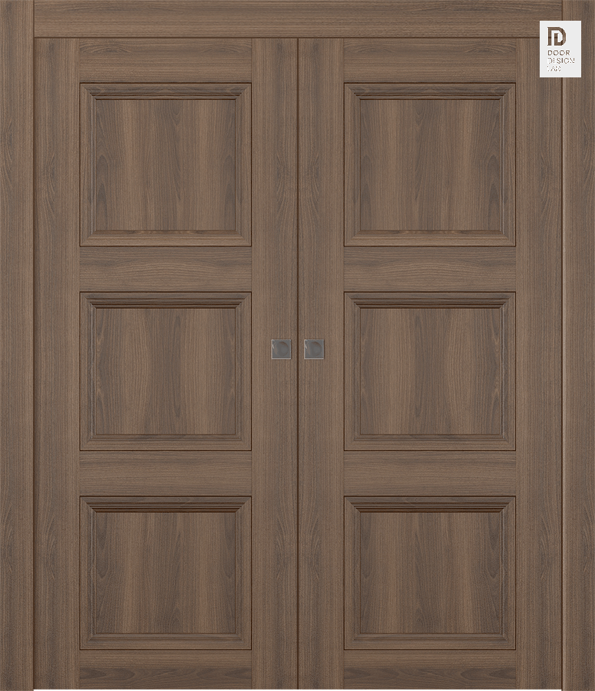Oxford Duo 07 2Rn Pecan Nutwood Modern Interior Double Pocket Doors for ...