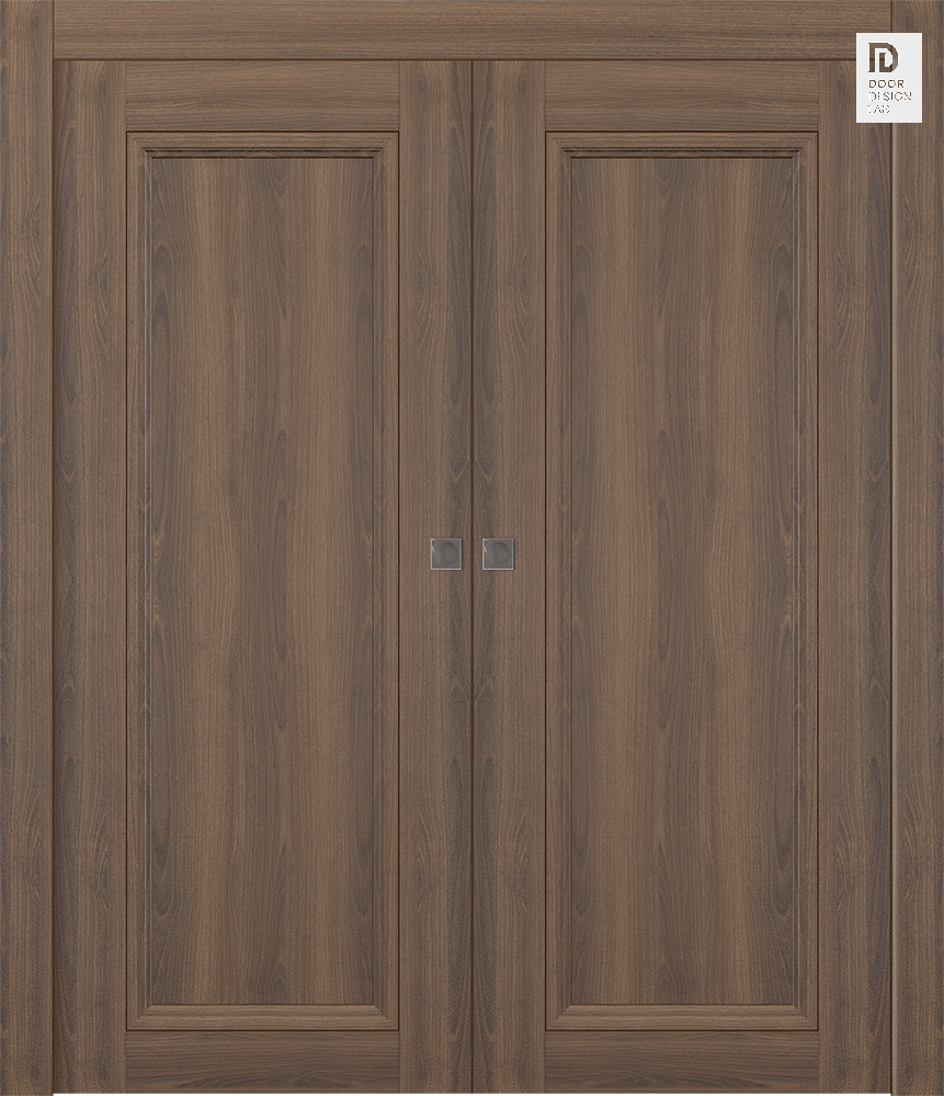 Oxford Duo 07 Pecan Nutwood Modern Interior Double Pocket Doors for ...