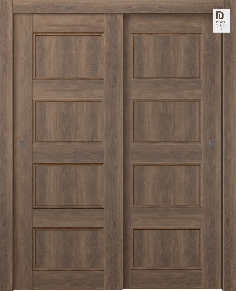 Oxford Uno 07 3R Pecan Nutwood Modern Interior Bypass Doors for $698.00 ...