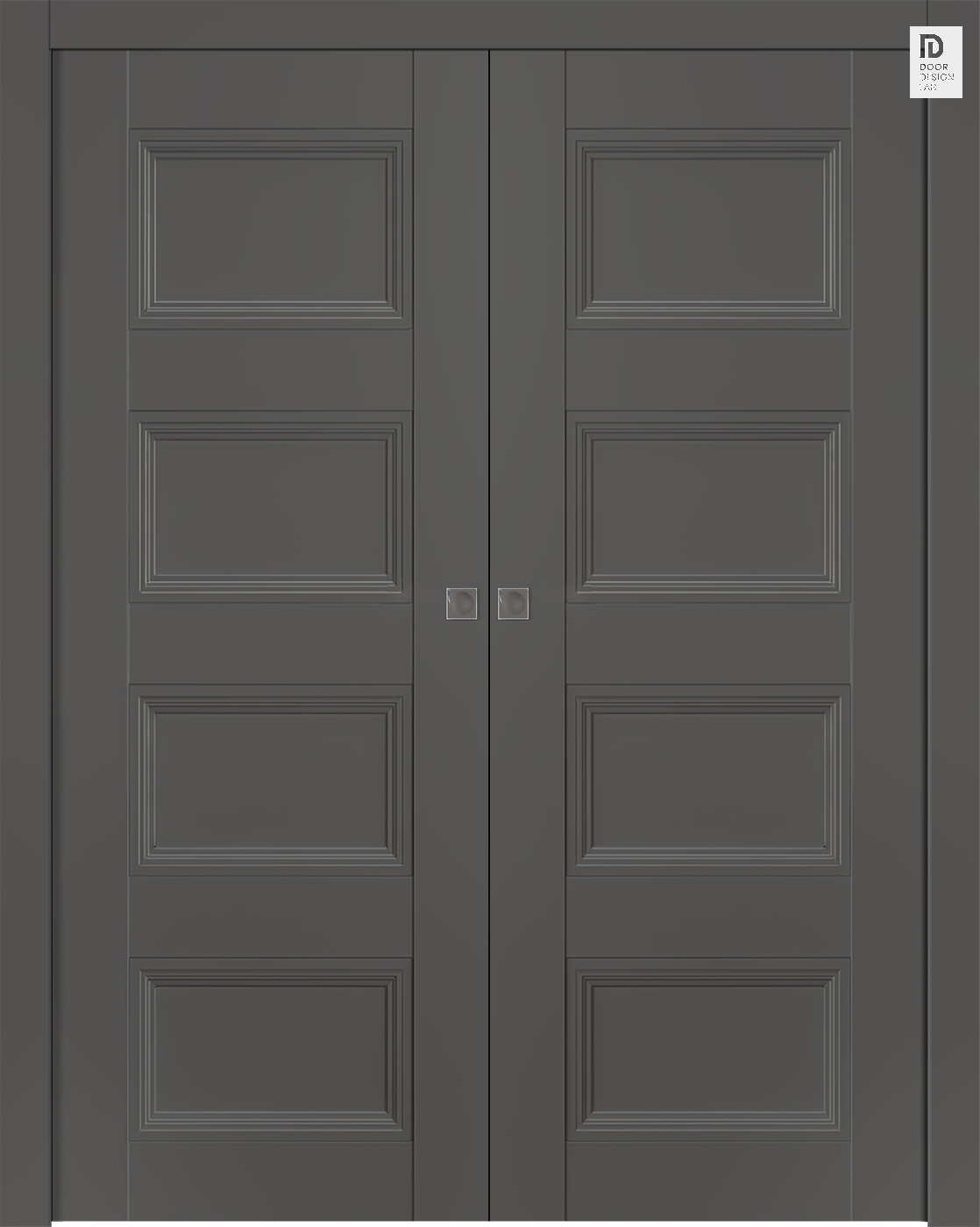 Oxford Duo 07 3R Gray Matte Modern Interior Double Pocket Doors for ...
