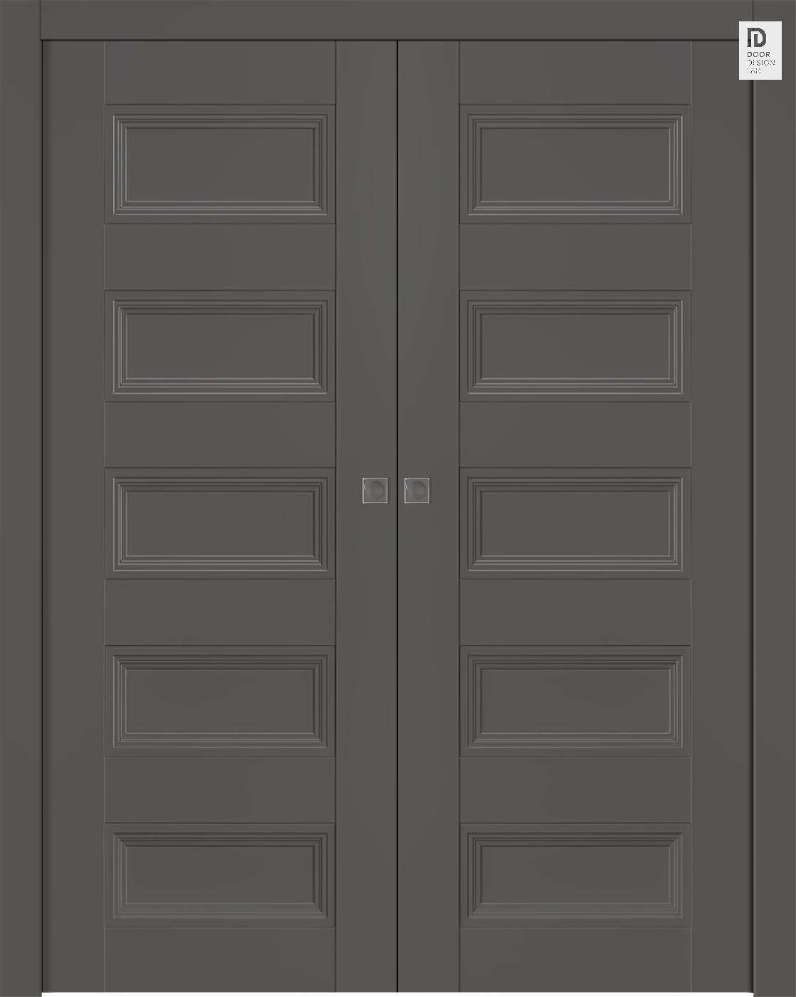 Oxford Duo 07 4R Gray Matte Modern Interior Double Pocket Doors for ...