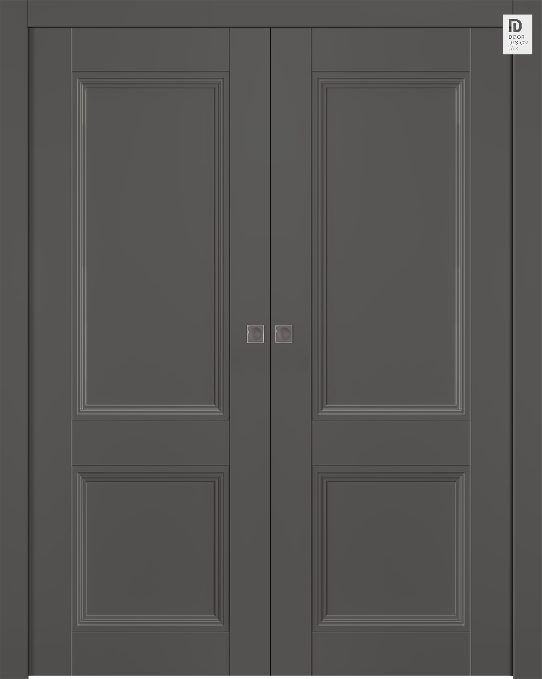 Oxford Duo 07 R Gray Matte Modern Interior Double Pocket Doors for $958 ...