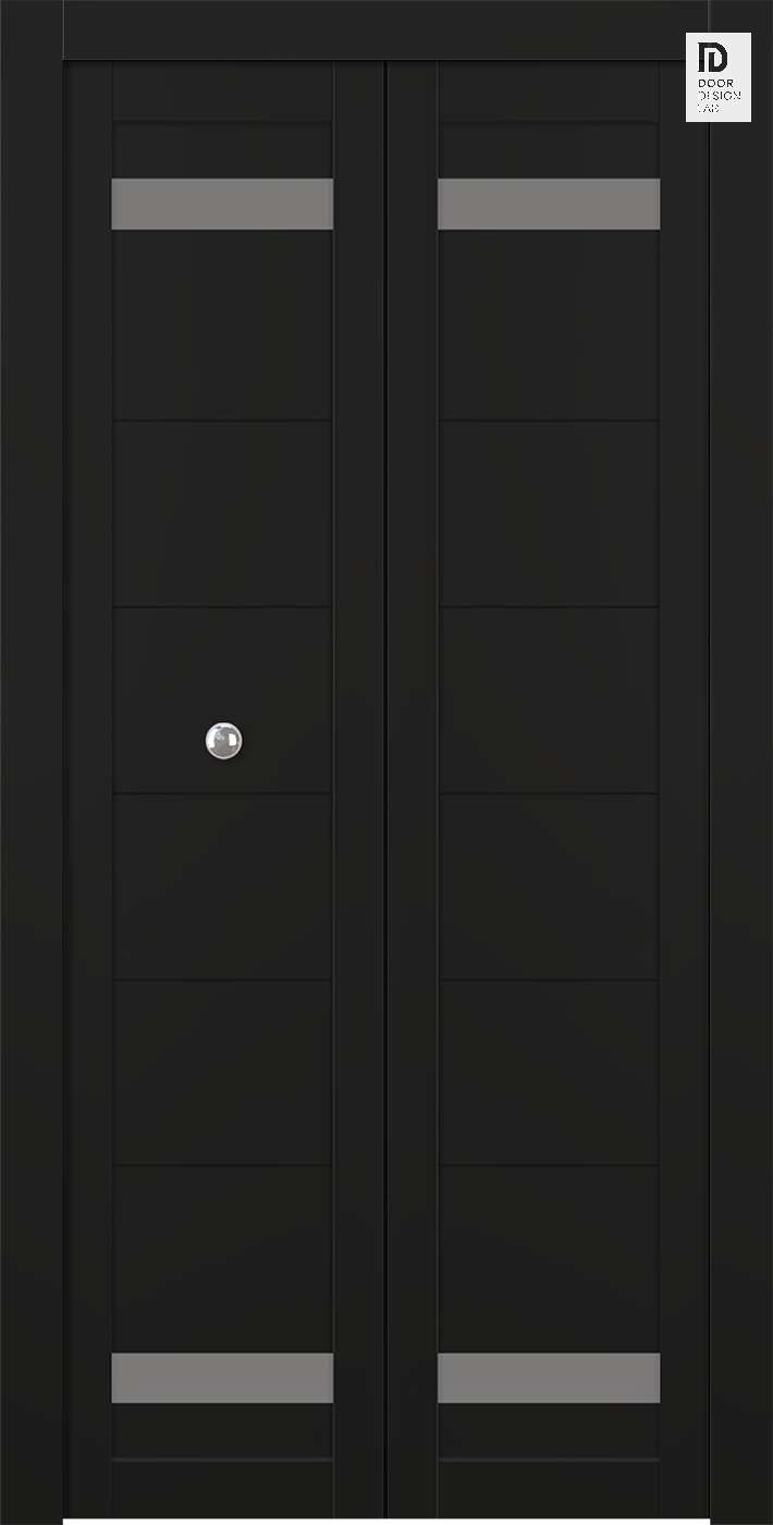 Perla Vetro Black Matte Modern Interior Bifold Doors for $758.00 | Door ...
