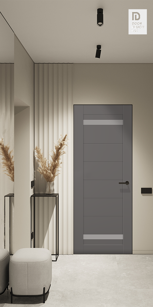 Perla Vetro Gray Matte Modern Interior Frameless Door for $379.00 ...