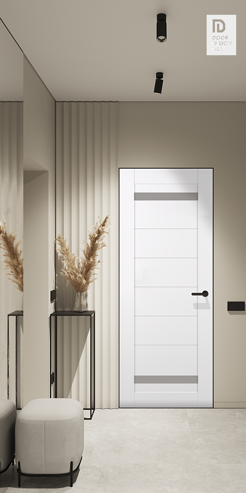Modern interior door Perla Vetro Snow White Frameless for $329.00 ...