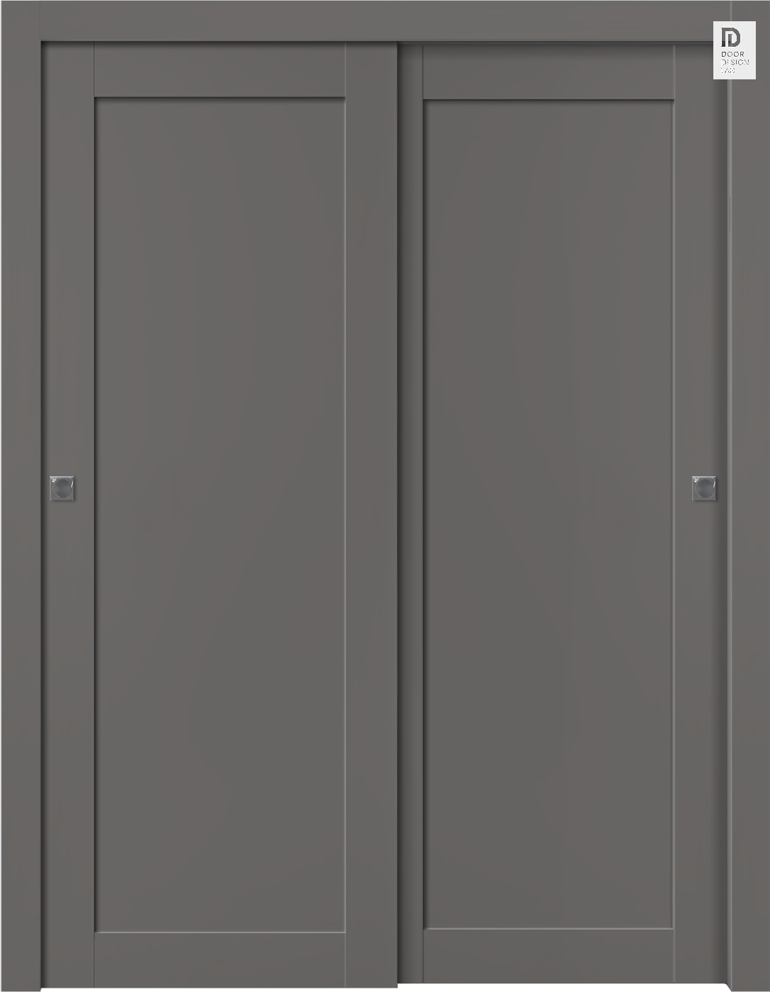 Shaker 1 Panel Gray Matte Modern Interior Bypass Doors for $758.00 ...