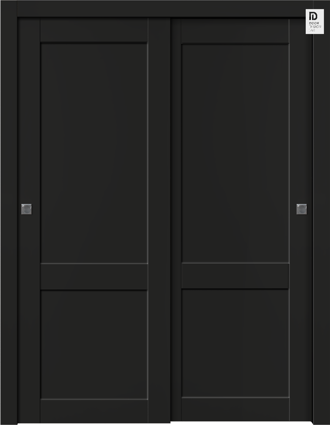 Modern interior door Shaker 2 Panel Black Matte Bypass doors for $768. ...