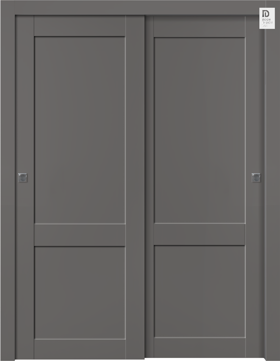 Modern interior door Shaker 2 Panel Gray Matte Bypass doors for $768.00 ...