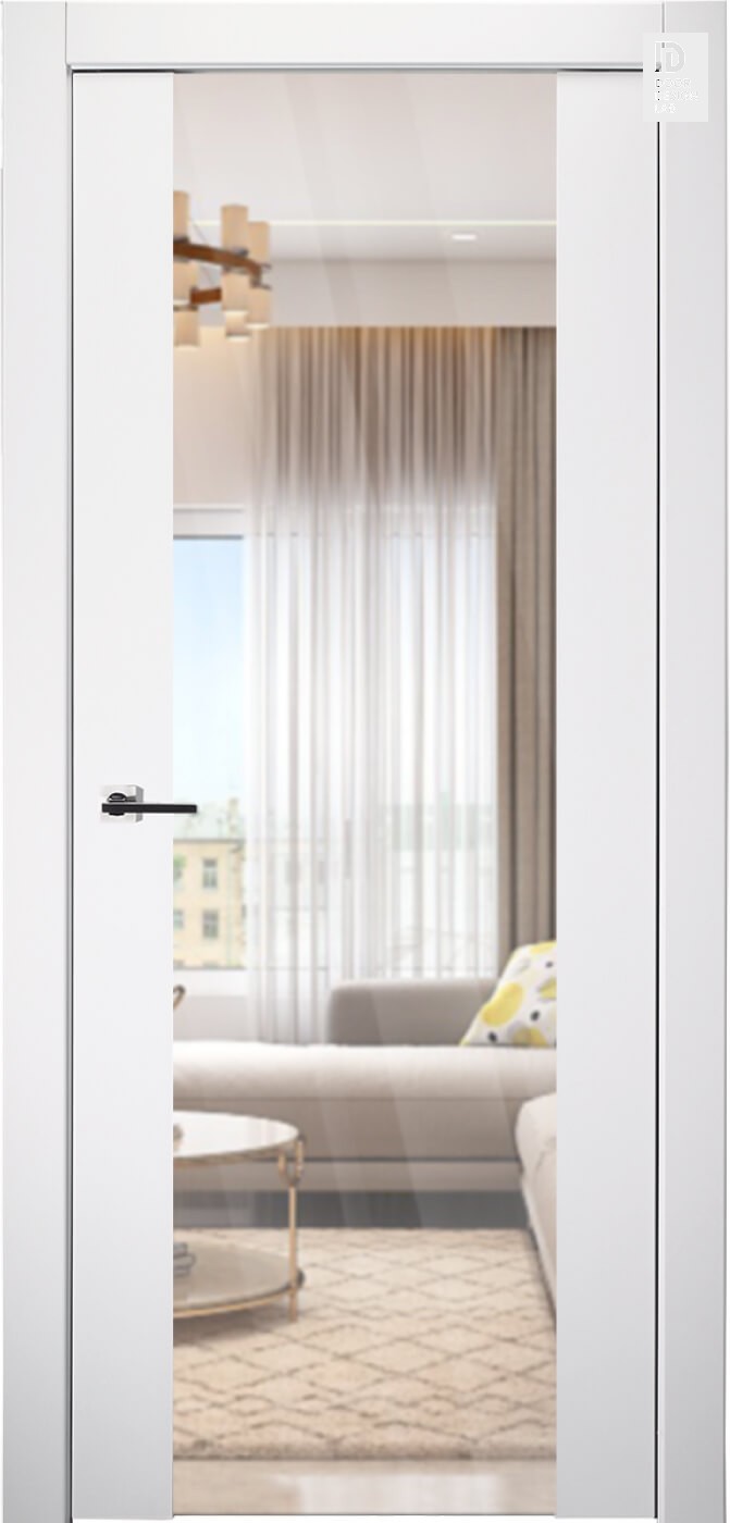 Modern interior door Smart Pro H3g Clear Vetro Polar White for $409.00 ...