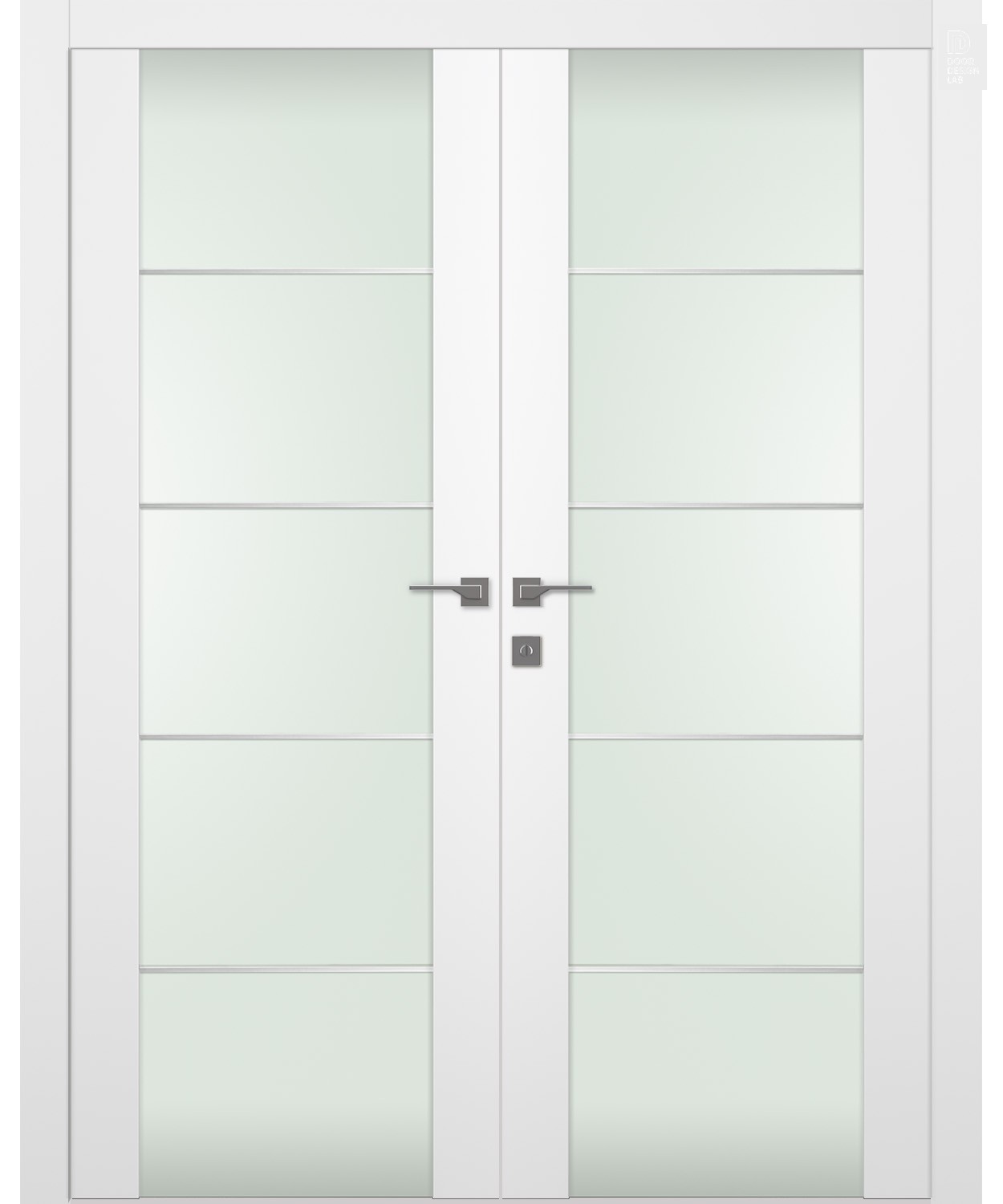 Smart Pro H3g 4H Vetro Polar White Modern Interior Double Swing Doors ...