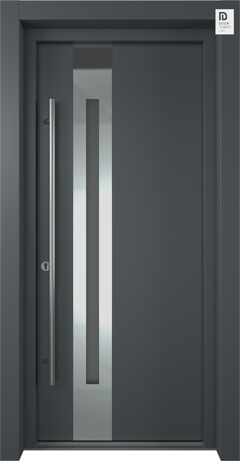 MODERN FRONT STEEL DOOR ZEPHYR ANTRACIT/WHITE 37 7/16" X 81 11/16" RHI ...