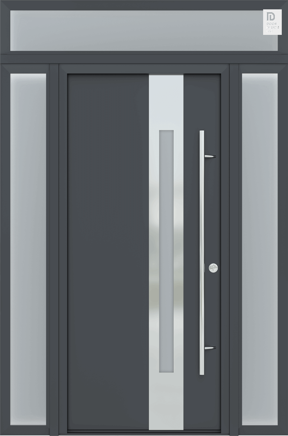 MODERN FRONT STEEL DOOR ZEPHYR ANTRACIT/WHITE 61 1/16" X 95 11/16" LHI ...