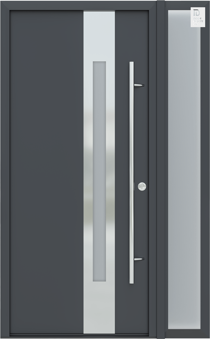 MODERN FRONT STEEL DOOR ZEPHYR ANTRACIT/WHITE 49 1/4" X 81 11/16" LHI ...