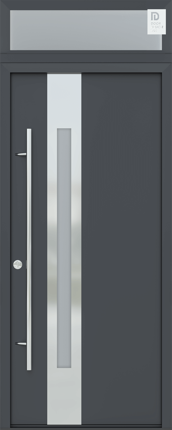 MODERN FRONT STEEL DOOR ZEPHYR ANTRACIT/WHITE 37 7/16" X 95 11/16" RHI ...