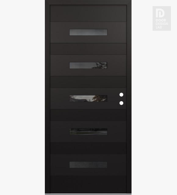 Modern Steel Front Door Diamond D9 36" x 80" black/black mirrored Glass ...