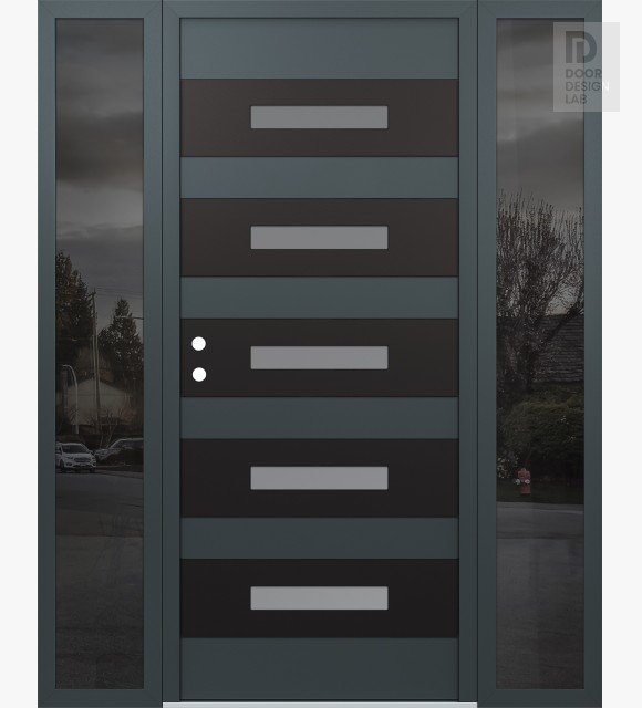 Modern Steel Front Door Diamond D9 60" x 80" anthracite/anthracite ...