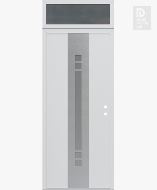 Modern Steel Front Door DIAMOND A4 36" X 96" BLACK/WHITE FROSTED GLASS ...