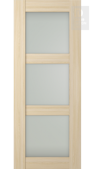 DOOR SLAB AVON 3 LITE VETRO LOIRE ASH 32" X 96" X 1 3/4" - DoorDesignLab