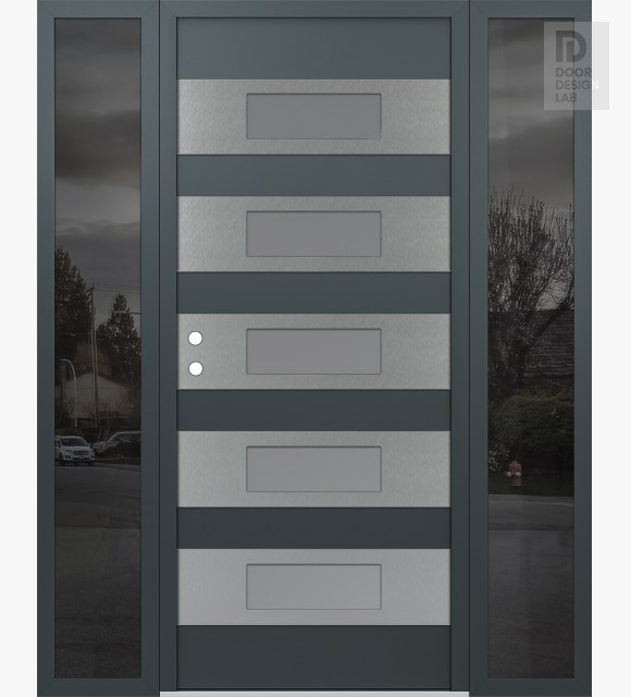 Modern Steel Front Door Diamond D5 60" x 80" anthracite/anthracite ...