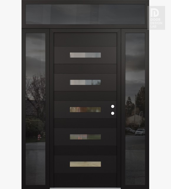 Modern Steel Front Door Diamond D9 60" x 96" black/black clear Glass ...