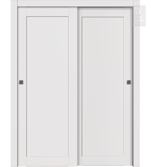 Shaker 1 Panel Snow White Modern Interior Bypass Doors for $698.00 ...