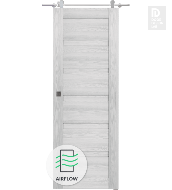 Louver Ribeira Ash Modern Interior Barn Door for $389.00 | Door Design Lab