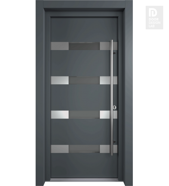 MODERN FRONT STEEL DOOR AURA ANTRACIT/WHITE 37 7/16" X 81 11/16" LHI ...