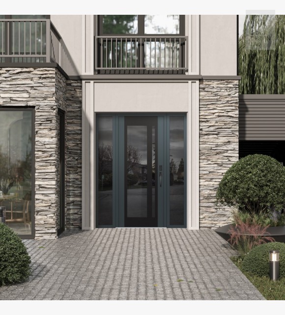Modern Steel Front Door Diamond C15 68" x 80" anthracite/anthracite ...
