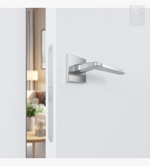 Primed Door Example For Wallpapering Geometric Waves Modern Interior ...