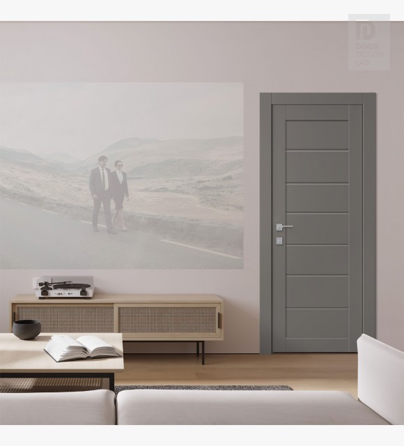 Alda Gray Matte Modern Interior Double Pocket Doors for $738.00 | Door ...