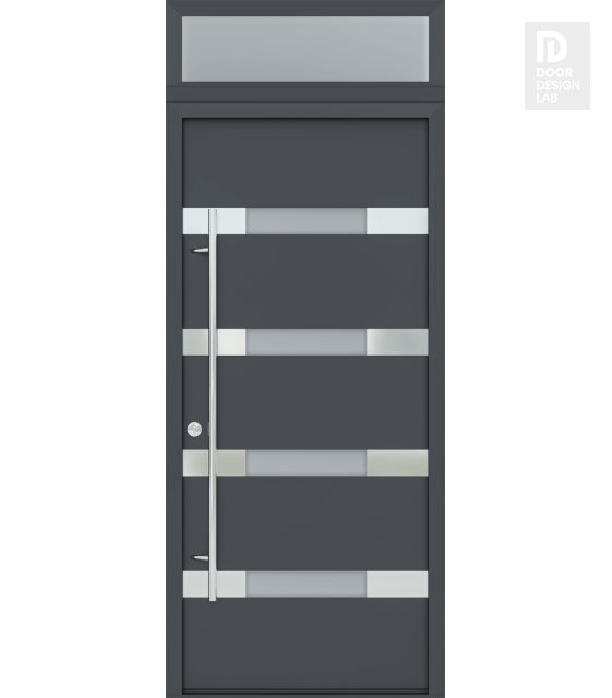 MODERN FRONT STEEL DOOR AURA ANTRACIT/WHITE 37 7/16" X 95 11/16" RHI ...