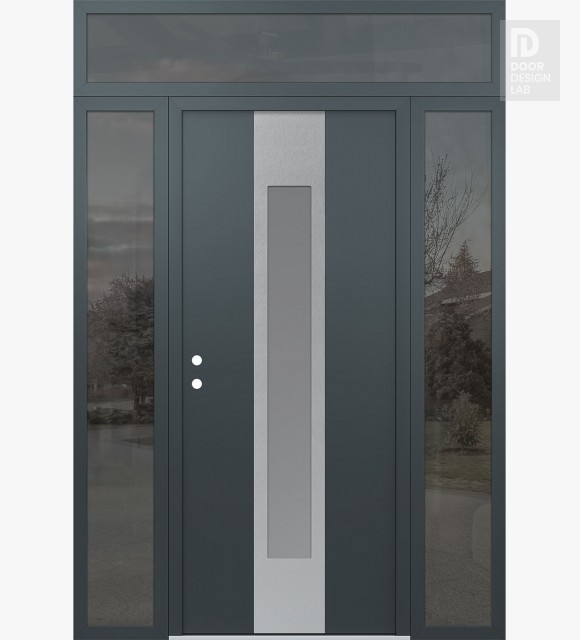 Modern Steel Front Door DIAMOND A1 64" X 96" ANTHRACITE/ANTHRACITE ...