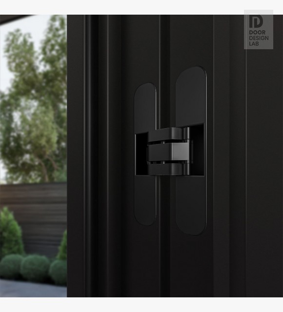 Modern Steel Front Door Diamond D9 36" x 96" black/black mirrored Glass ...