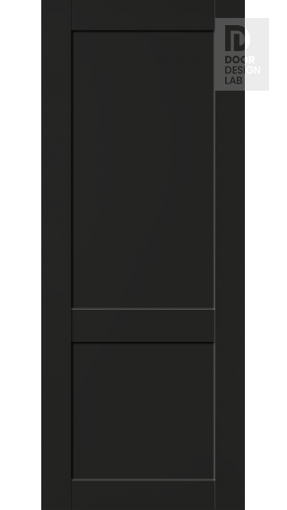Modern interior RTA DOOR SLAB SHAKER 2 PANEL BLACK MATTE 18" X 92 1/2 ...