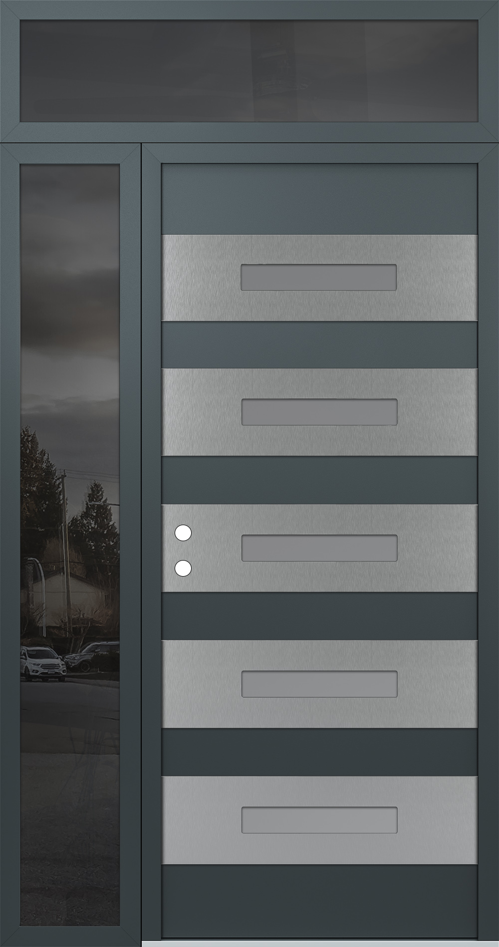 Modern Steel Front Door Diamond D9 48" x 96" anthracite/anthracite ...