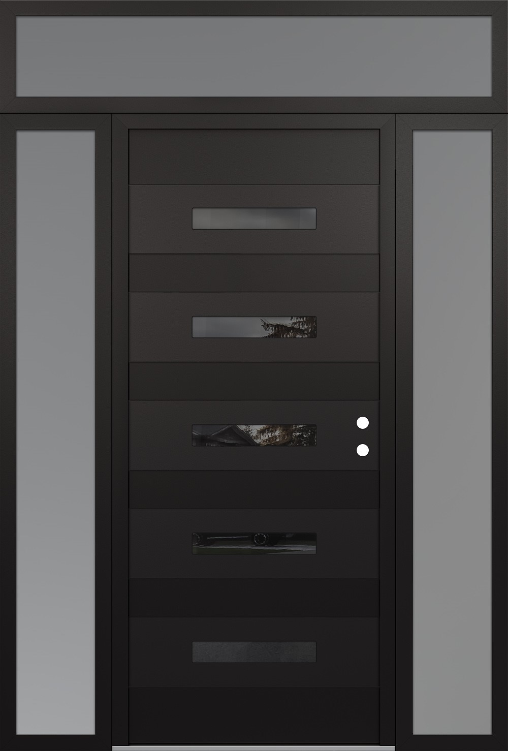 Modern Steel Front Door Diamond D9 60" x 96" black/black mirrored Glass ...
