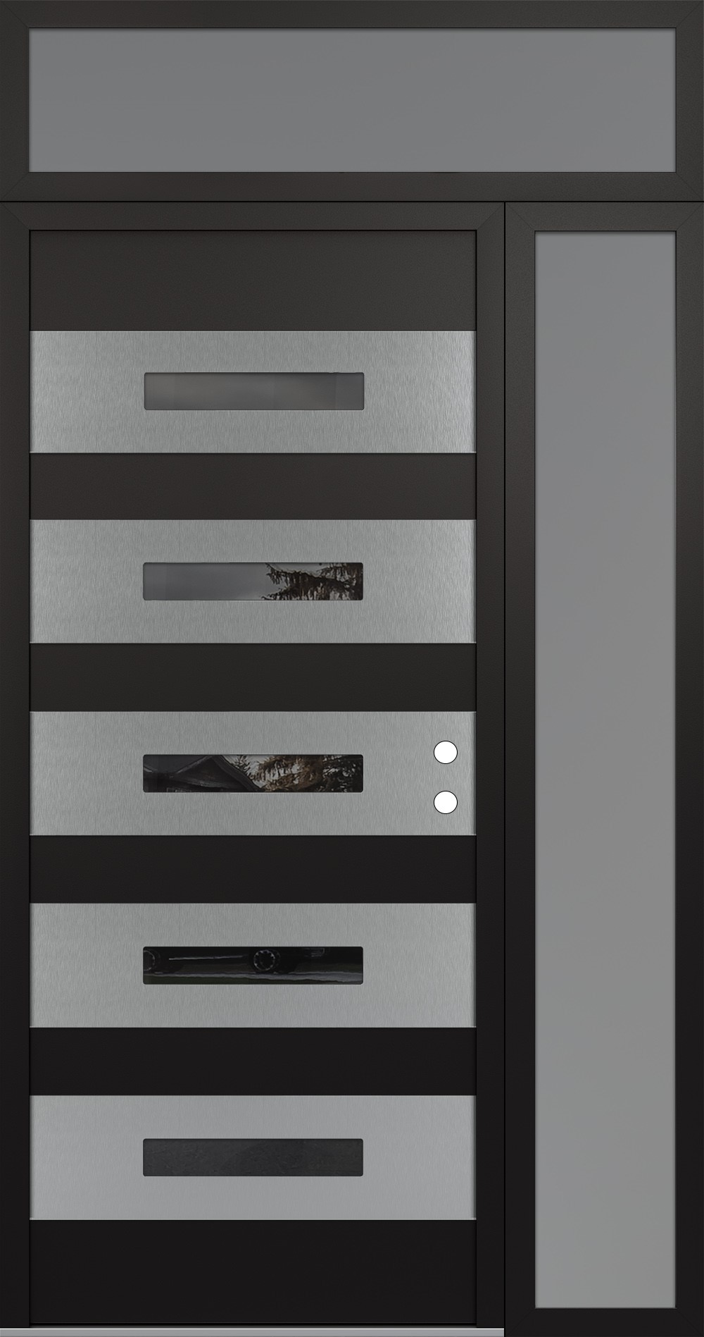Modern Steel Front Door Diamond D9 52" x 96" black/black mirrored Glass ...