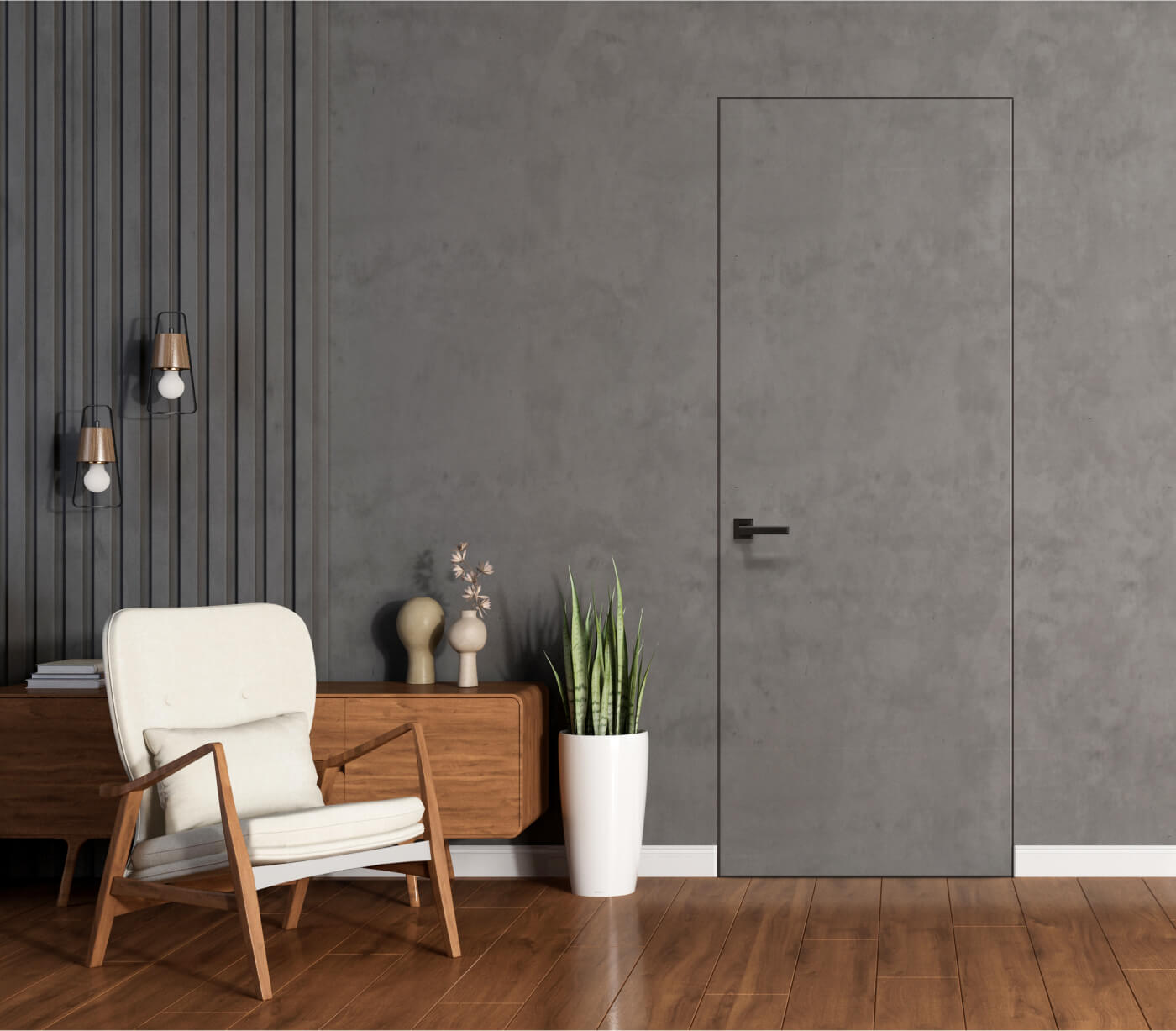 Primed Door Example For Plastering In Grey Modern Interior Door for ...