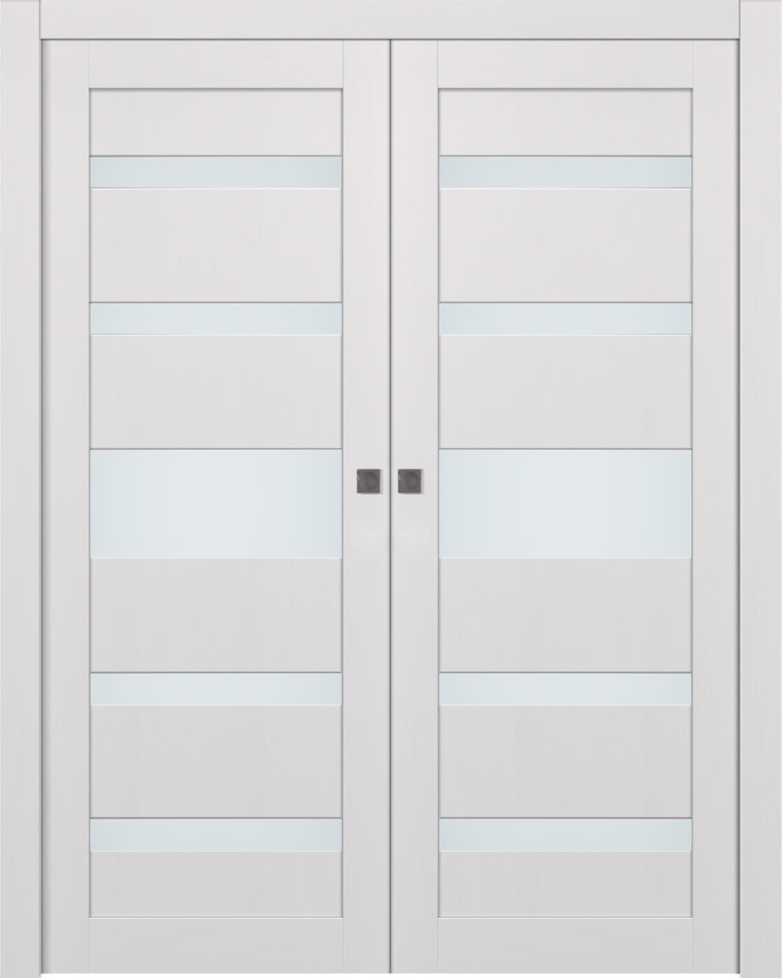 Gina Vetro Bianco Noble Modern Interior Double Pocket Doors for $818.00 ...