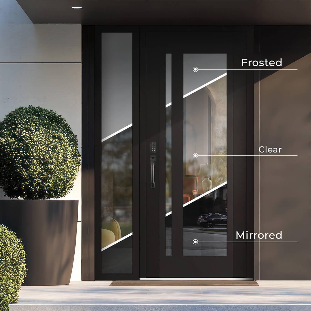 Modern Steel Front Door Diamond D9 36" x 80" anthracite/anthracite ...