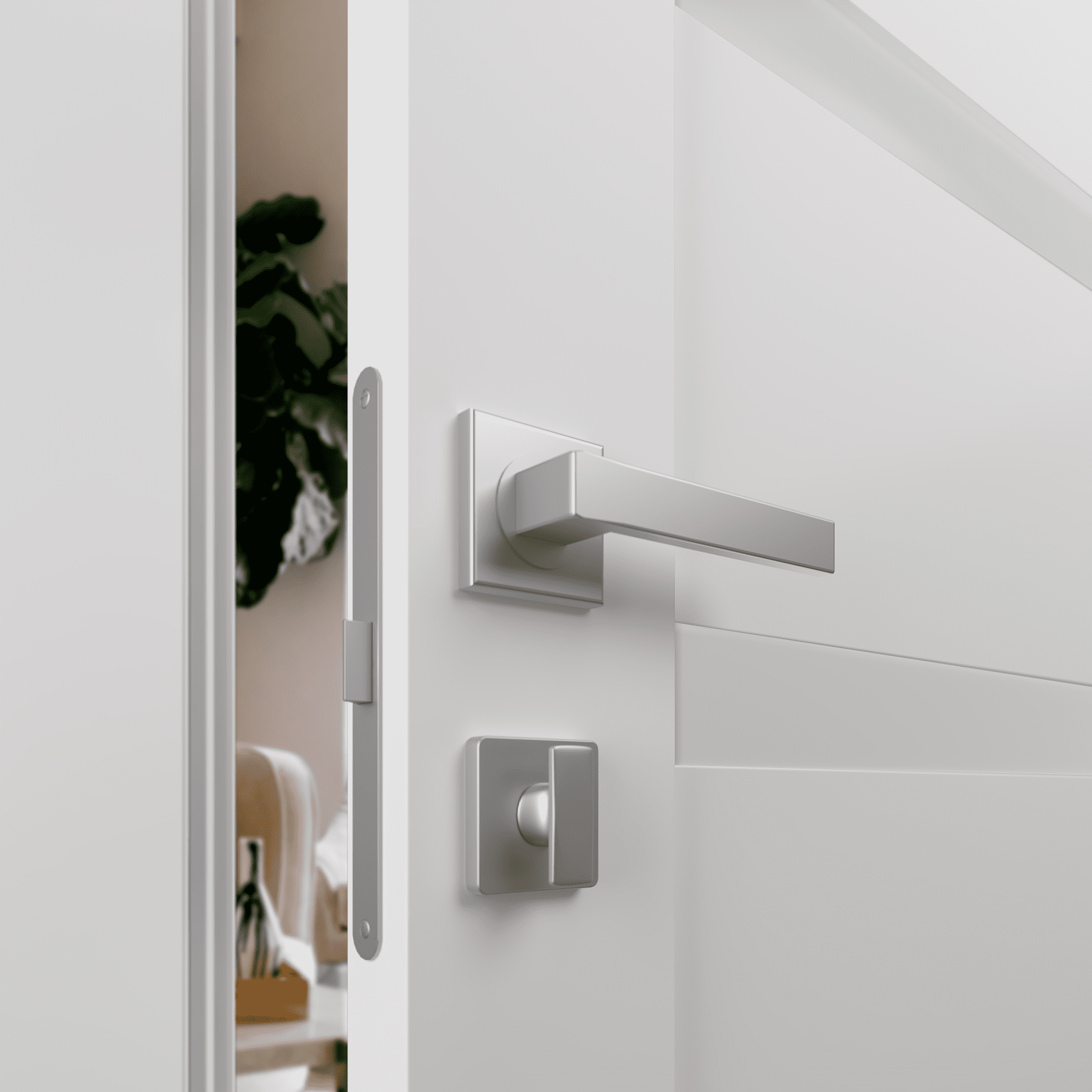 Modern interior door Leora Vetro Snow White for $379.00 | Door Design Lab