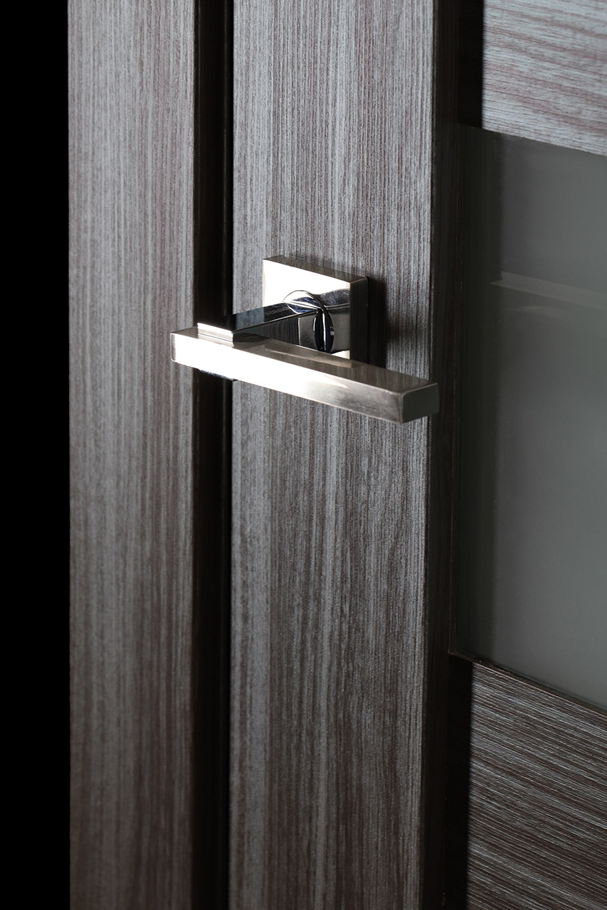 Edna Vetro Gray Oak Modern Interior Door for $319.00 | Door Design Lab