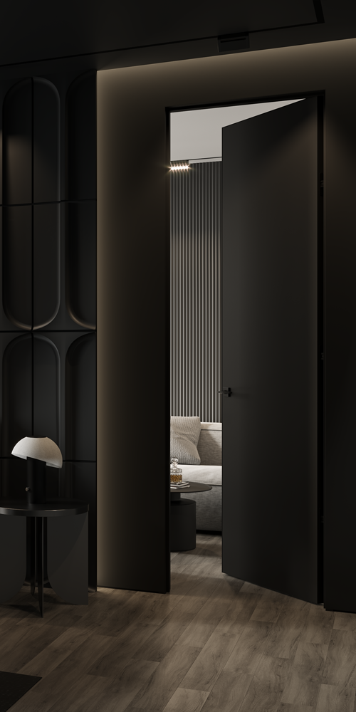 Optima Black Matte Modern Interior Frameless Door for $399.00 | Door ...