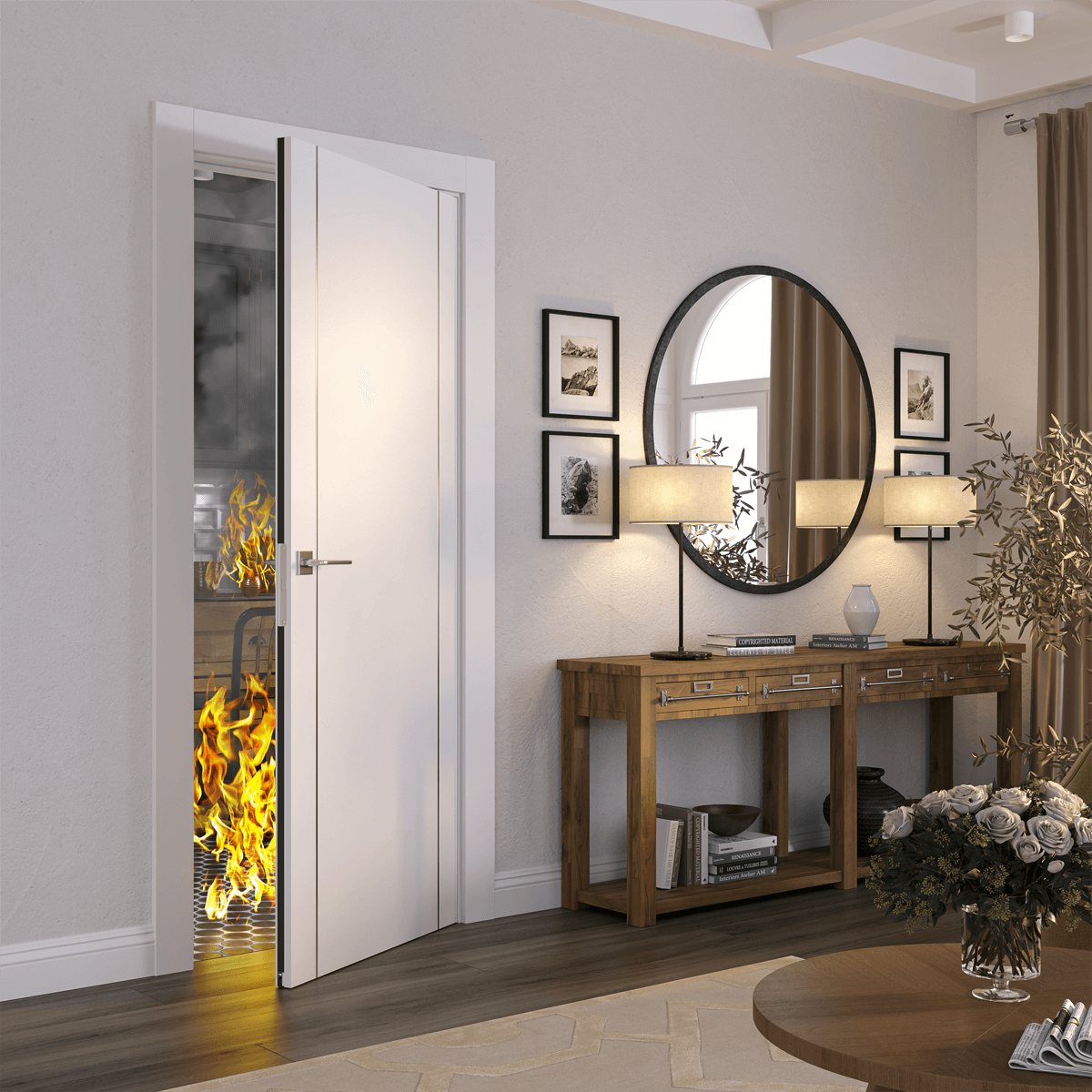 20 Min Fire Rated 2U Snow White Modern Interior Door for $719.00 | Door ...