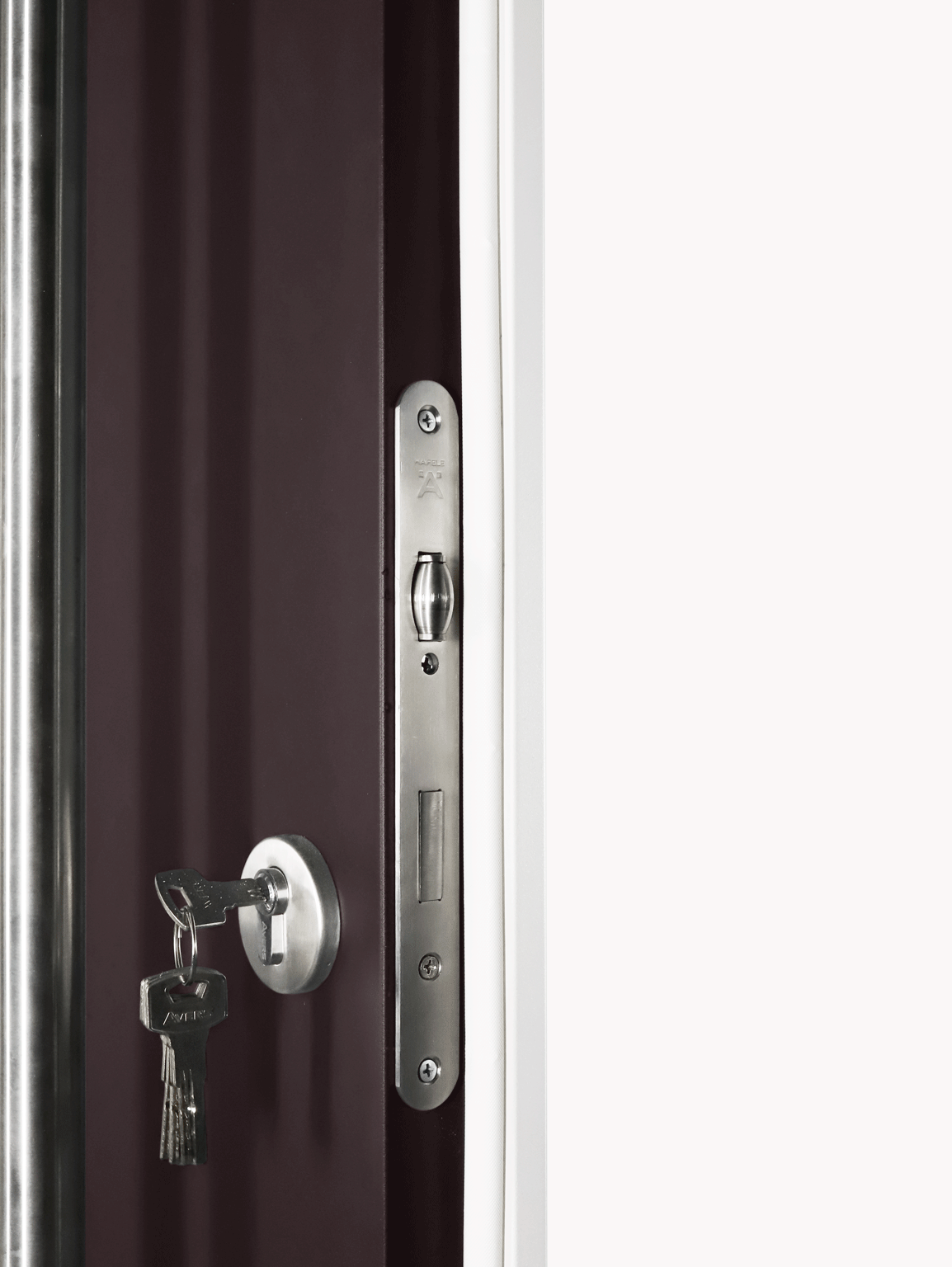 MODERN FRONT STEEL DOOR WITH SIDELITES "AURA" BROWN/WHITE 61 1/16" X 81 ...