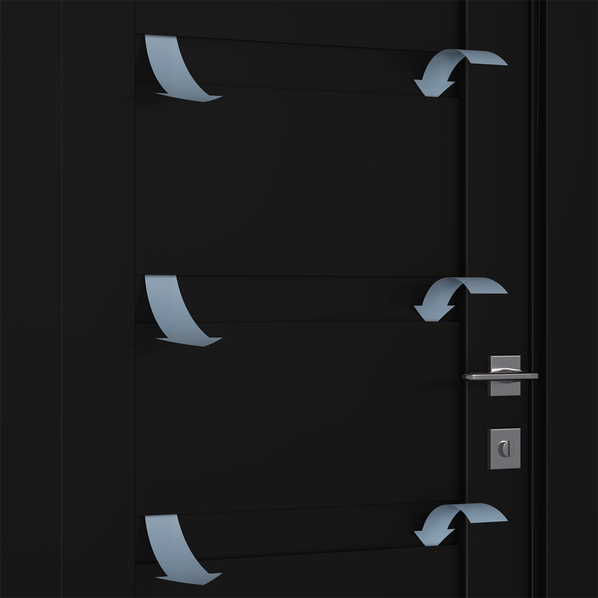 Louver Black Matte Modern Interior Frameless Door for $419.00 | Door ...