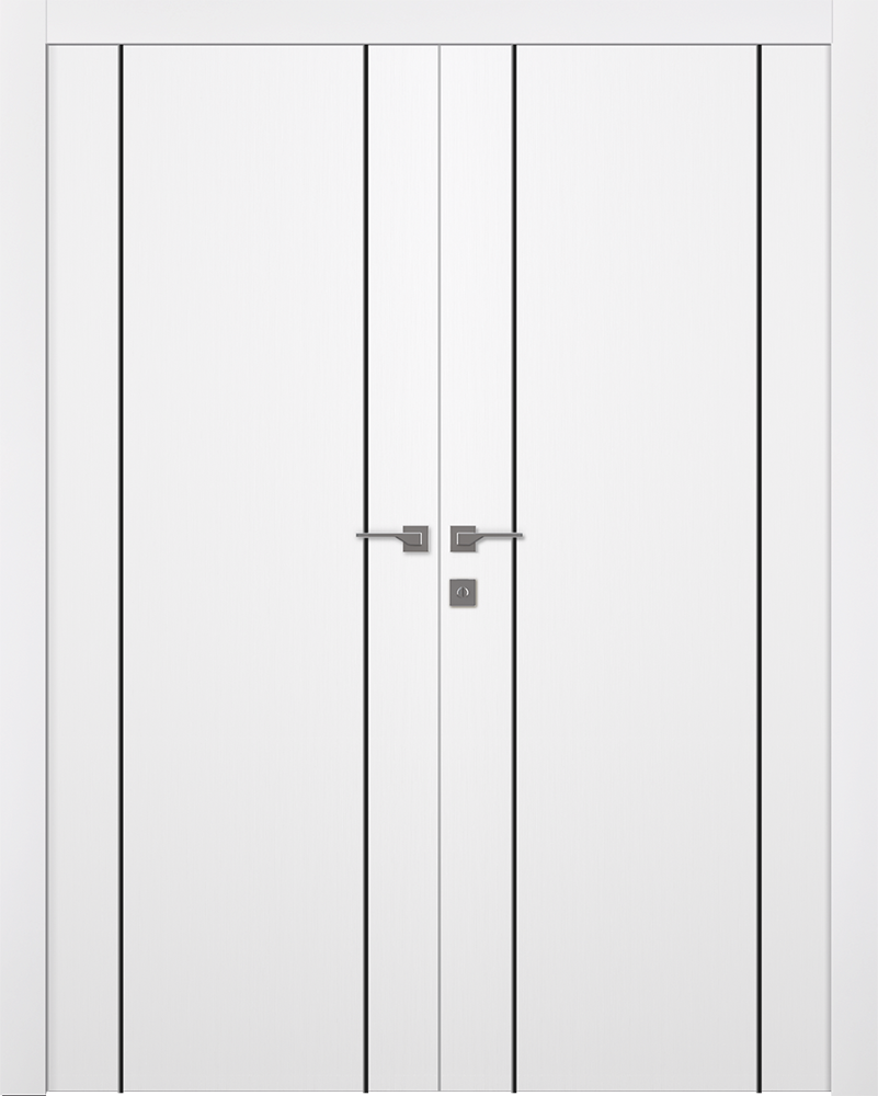 Optima 2U Black Snow White Modern Interior Double Swing Doors for $758. ...